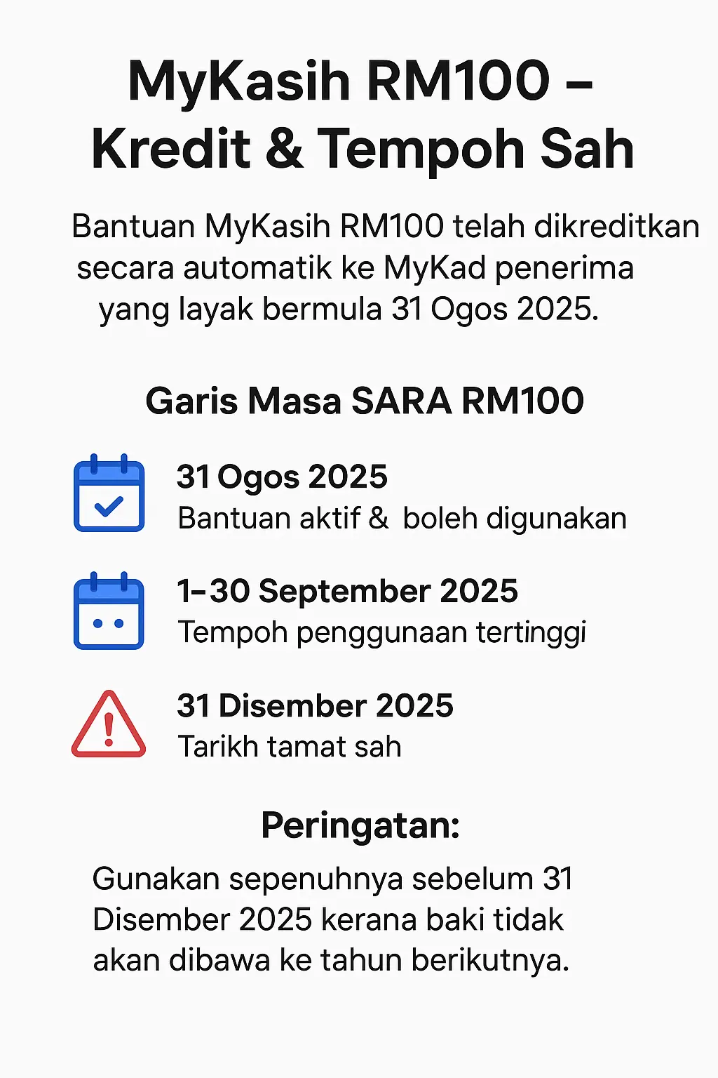 MyKasih 2025: Semakan MyKasih, Status Bantuan RM100 SARA & Kelayakan di www.mykasih.com.my